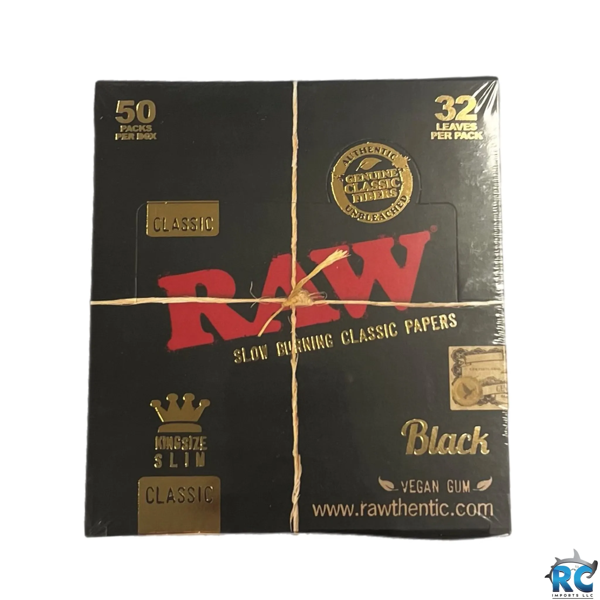 TB RAW BLACK CLASSIC PAPERS SLIM KS 50/32 – RC Imports